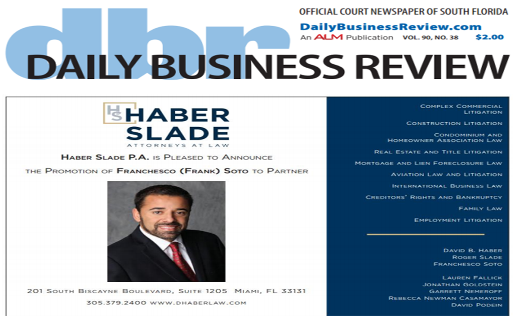 DAILY BUSINESS REVIEW | Haber law